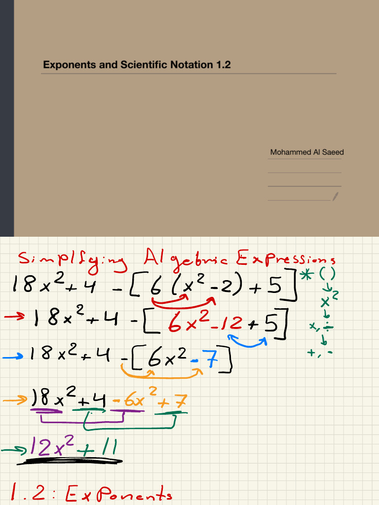 1.2 Exponents and Scientific Notation | PDF | Mathematics | Algebra