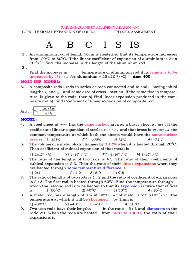 Expansion of Solids Models | PDF | Thermal Expansion | Materials Science
