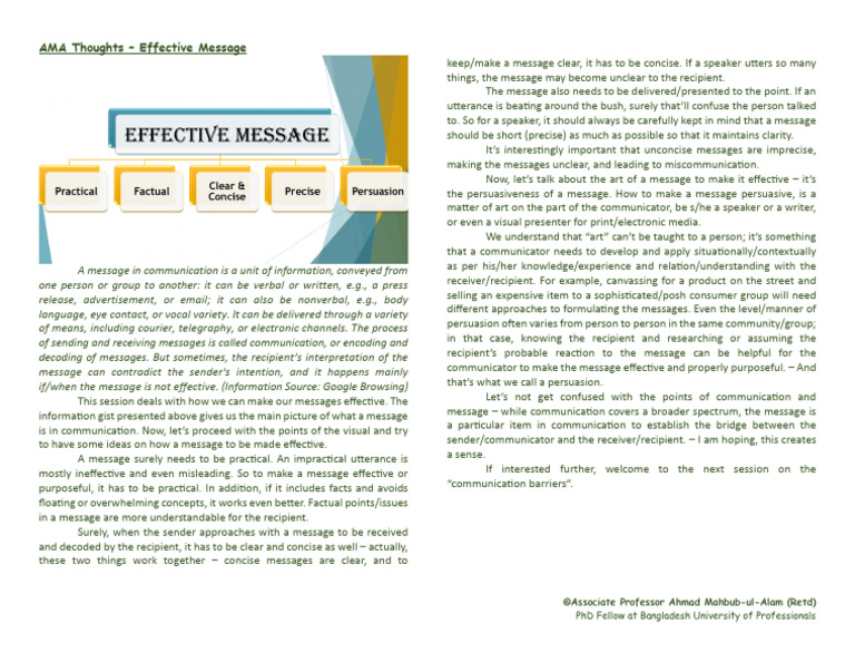 Crafting Effective Communication Messages | PDF | Communication | Cognition