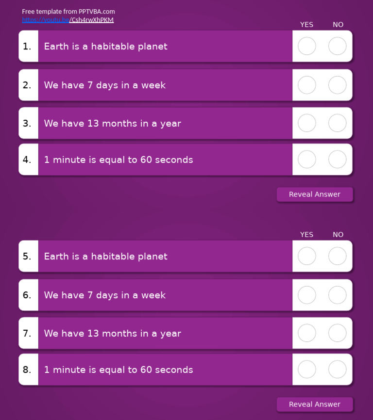 True-or-False-Quiz-Game-PPTVBA | PDF