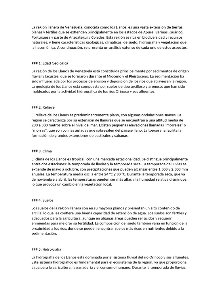 La Región Llanera de Venezuela | PDF | Río | Agricultura