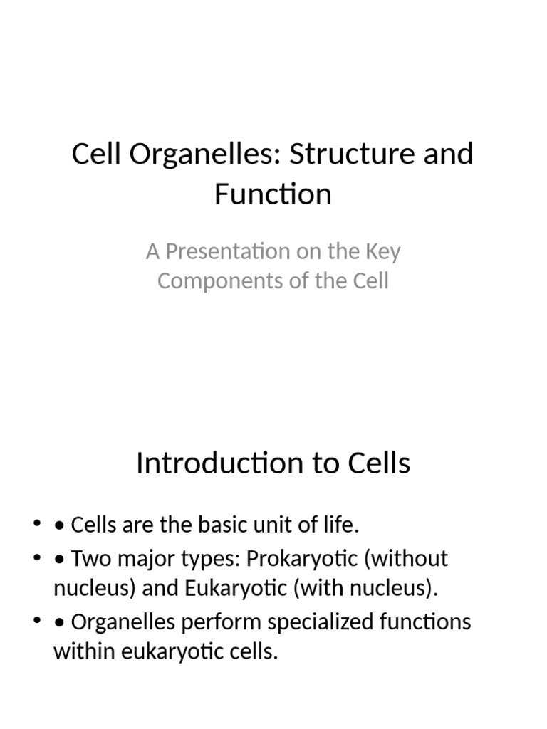 Cell Organelles Presentation | PDF