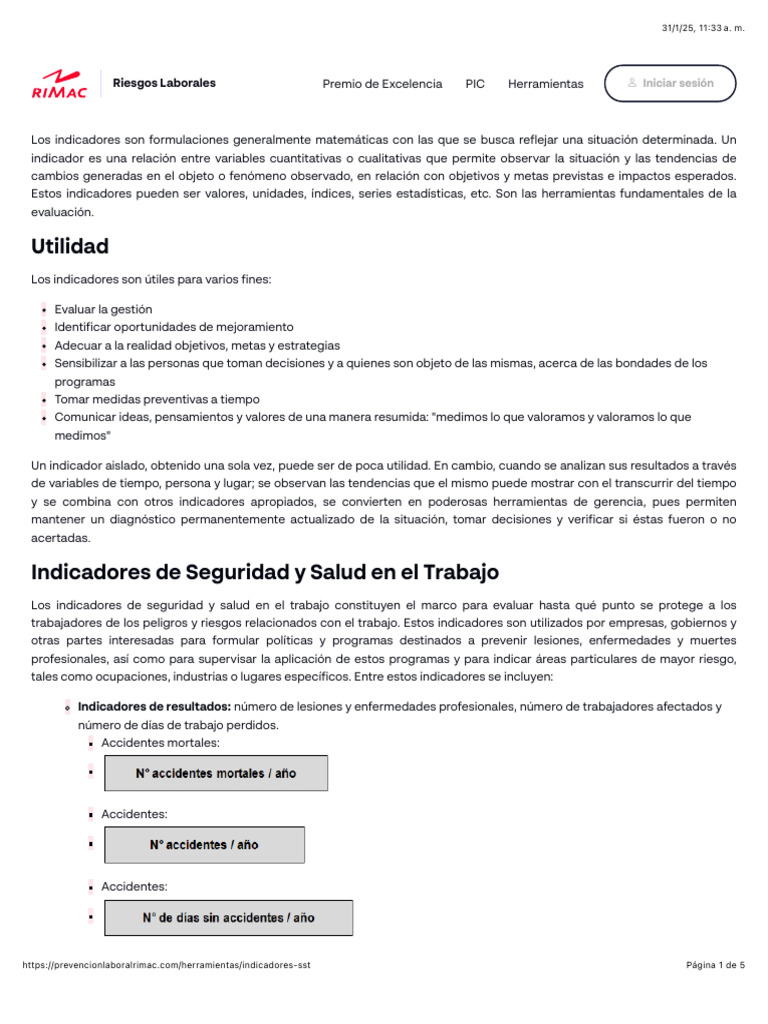 Indicadores de EHS | PDF | Estadísticas