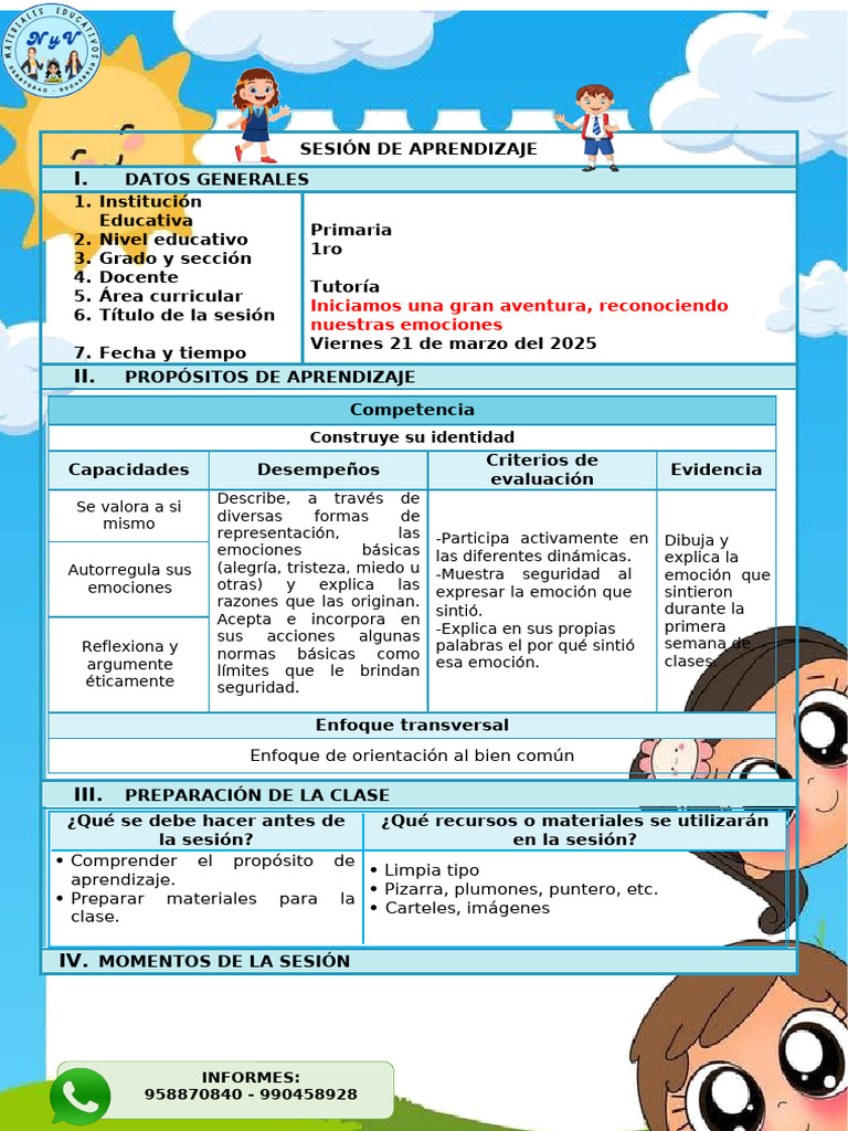 Tutoría - Iniciamos Una Gran Aventura, Reconociendo Nuestras Emociones ...