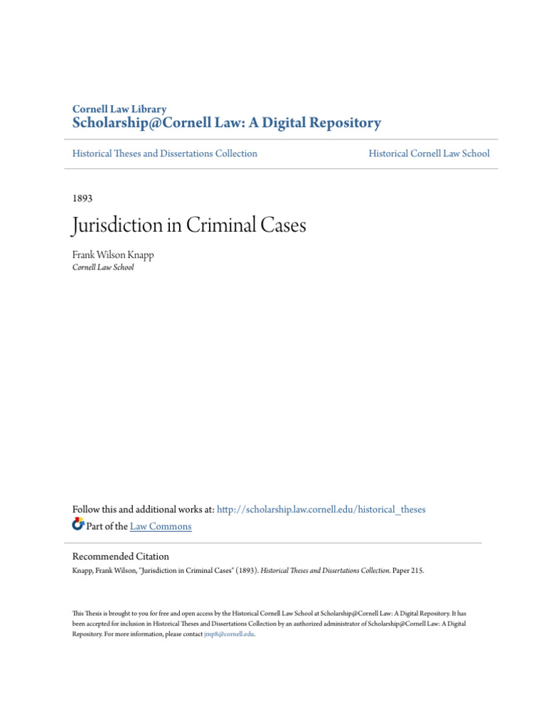 Jurisdiction in Criminal Cases | PDF | Theft | Crimes