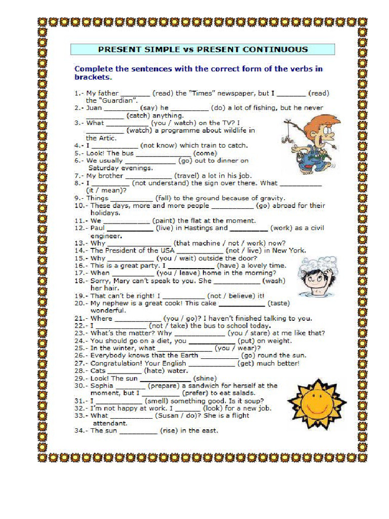 presen simple and continuus | PDF