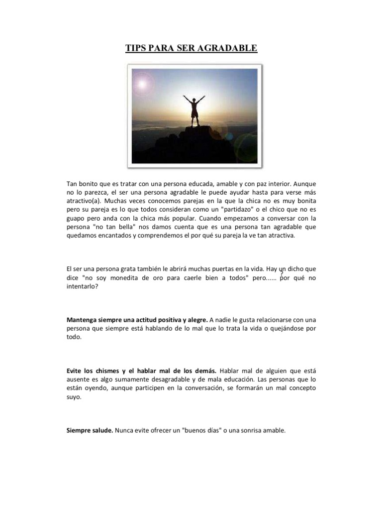 Tips para Ser Agradable | PDF