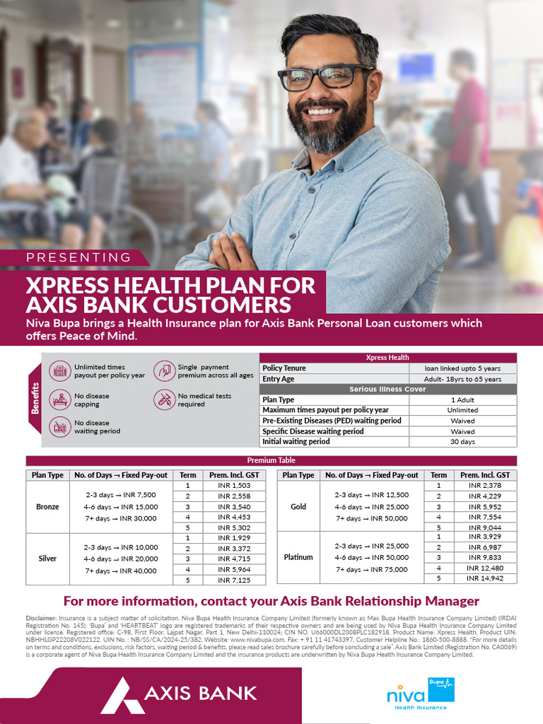 Axis Bank Niva Bupa Xpress Health Plan | PDF | Social Programs ...