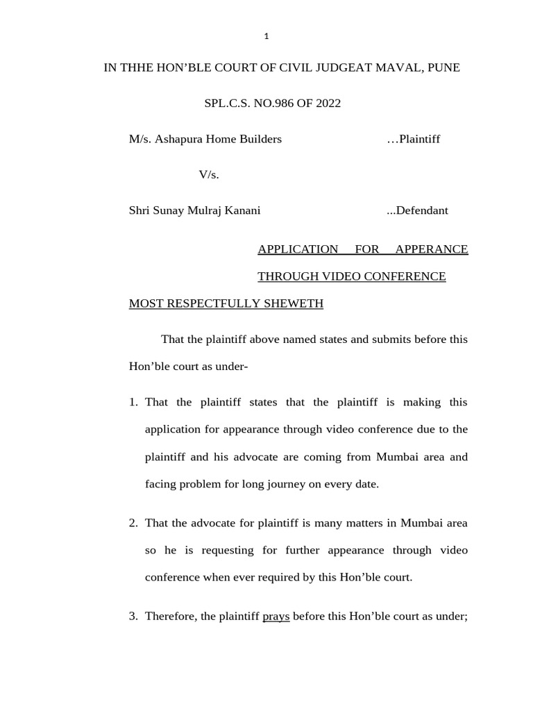 Video Conference Appearance Application | PDF