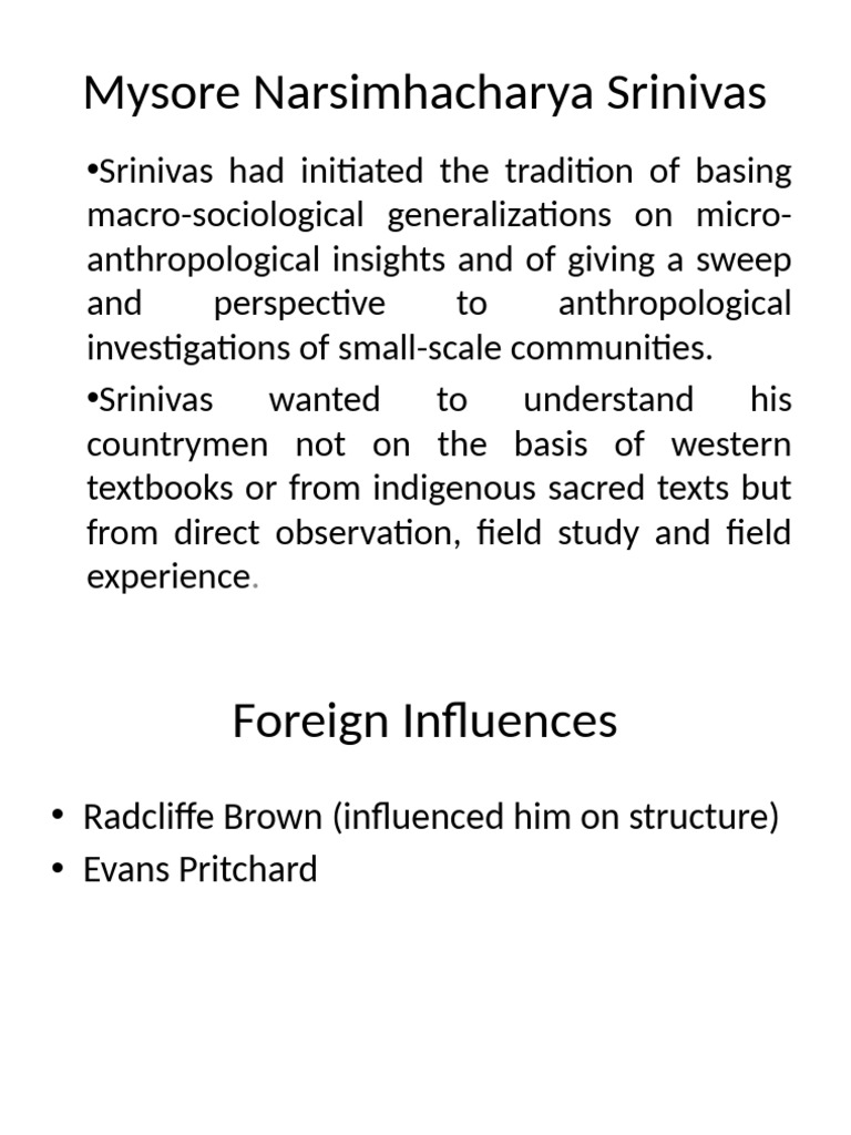 M N Srinivas (2) | PDF | Caste | Liberal Arts Education