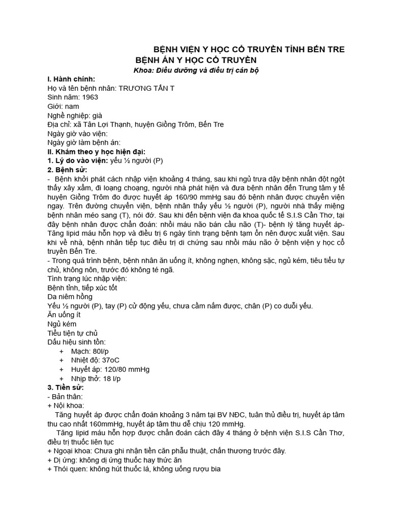 Ba Yhct Bán Thân Bất Toại | PDF