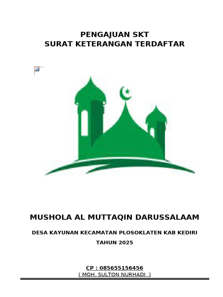 Pengajuan SKT Mushola Al Muttaqin Darussalaam | PDF
