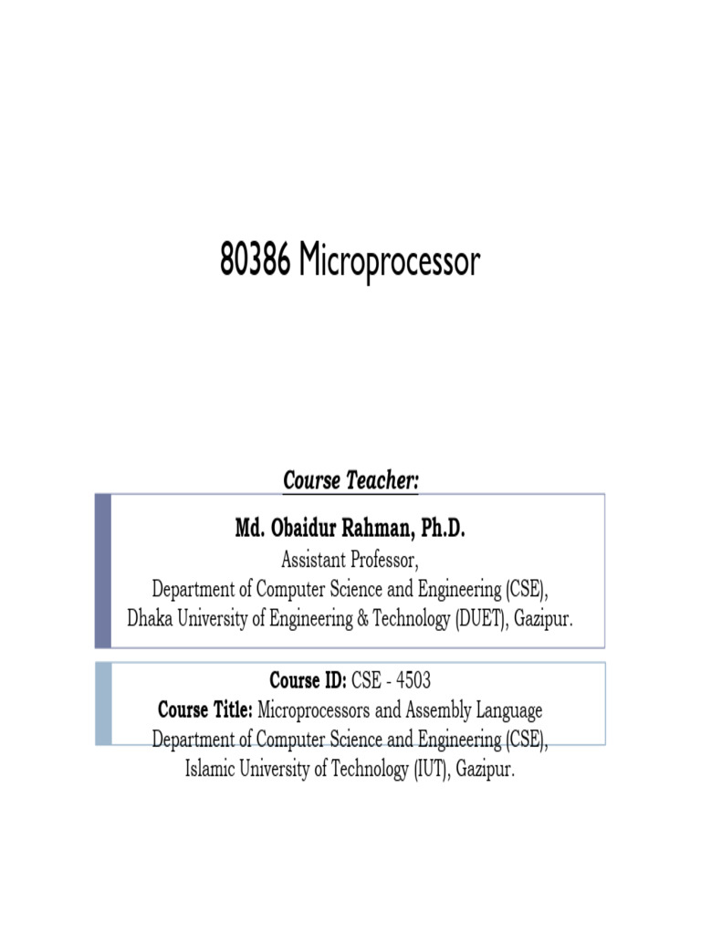 Lecture-11 (80386 Microprocessor) | PDF | Computer Science | Computer Data