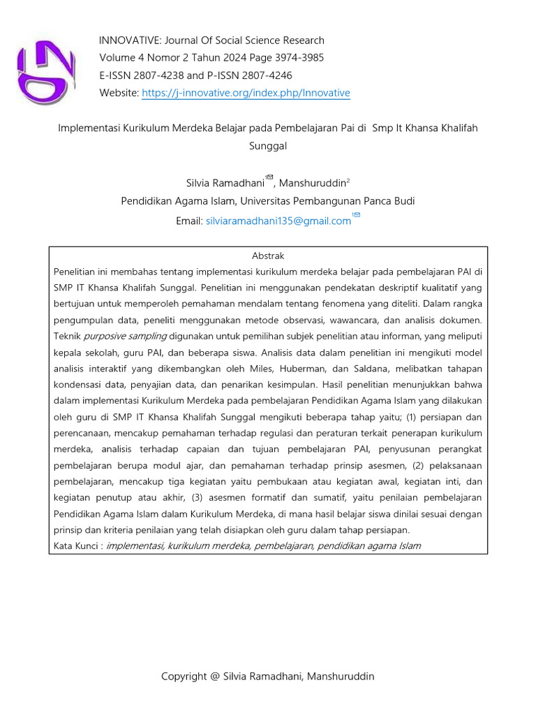 Implementasi Kurikulum Merdeka Belajar | PDF