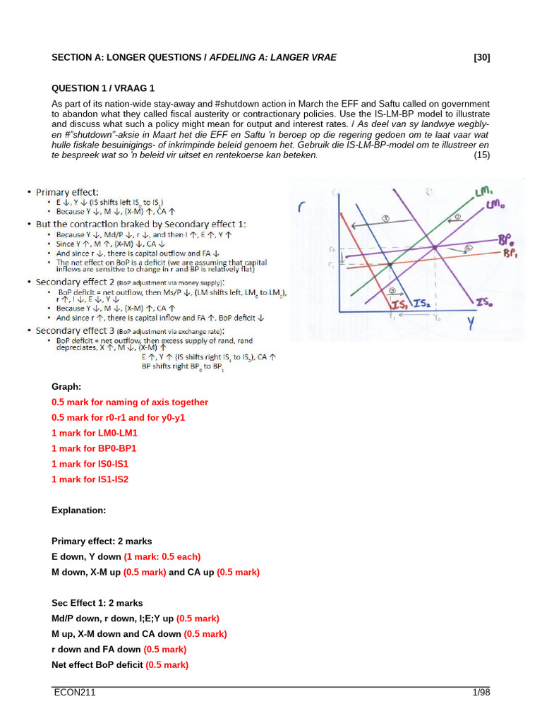 Semester+Test ECON211 2023 Memo+ 5 | PDF | Crowding Out (Economics ...