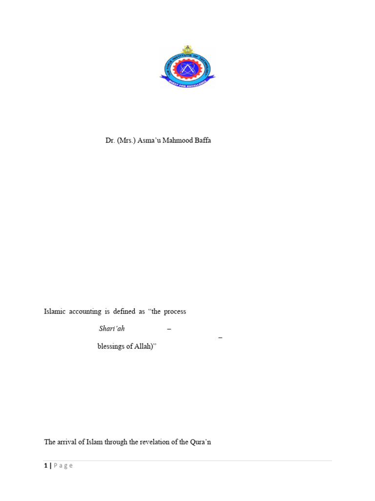 ACC411 Sources & Bases of IAF | PDF | Islamic Banking And Finance ...