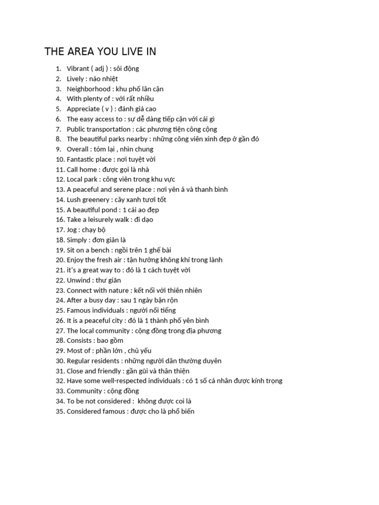 The Area You Live in | PDF