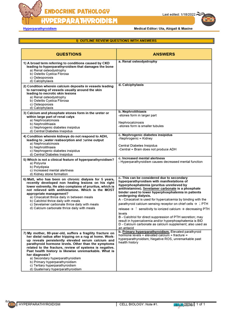 Hyperparathyroidism Overview and FAQs | PDF | Endocrinology | Kidney