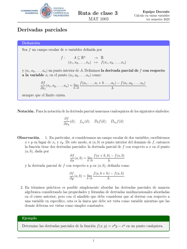 Clase 3 - Derivadas Parciales | PDF | Derivado | Función (Matemáticas)