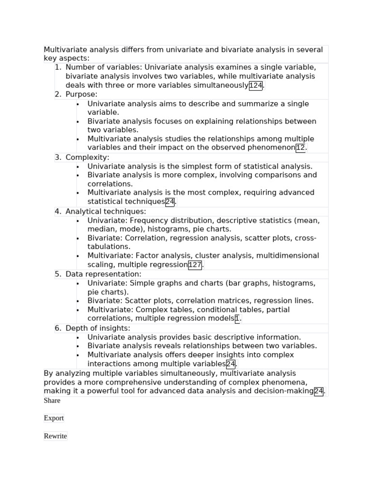 Factor Analysis Enhances The Effectiveness of Other Multivariate Techniques by Uncovering ...