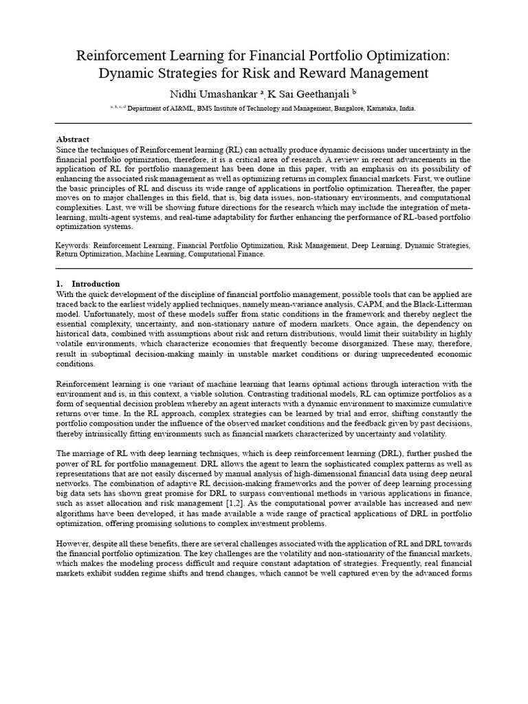 Reinforcement - Learning - For - Financial - Portfolio - Optimization Dynamic Strategies For ...