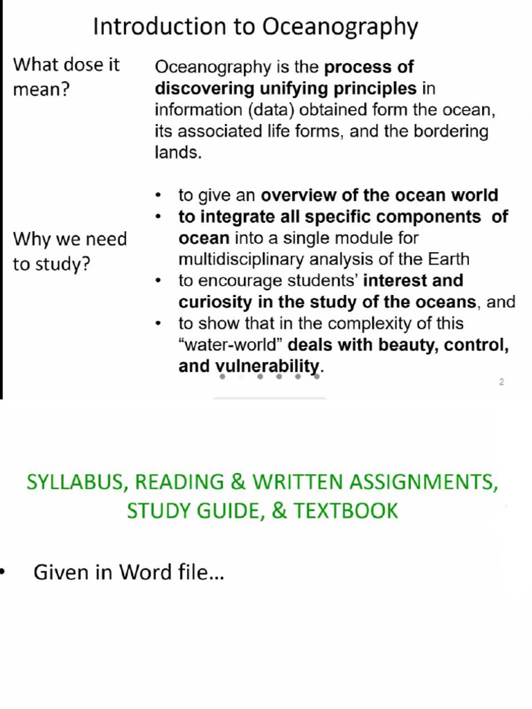 1.oceanography Lecture - 01 | PDF