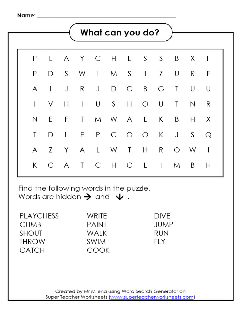 Word Search Puzzle: Activities List | PDF | Word Search | Word Puzzles