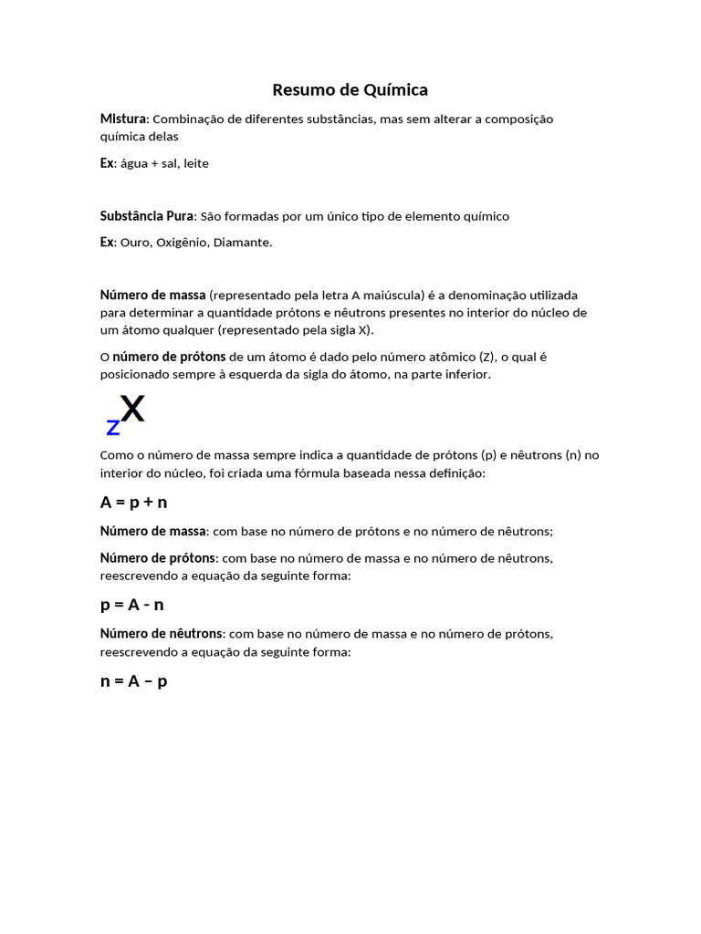 Resumo de Química | PDF