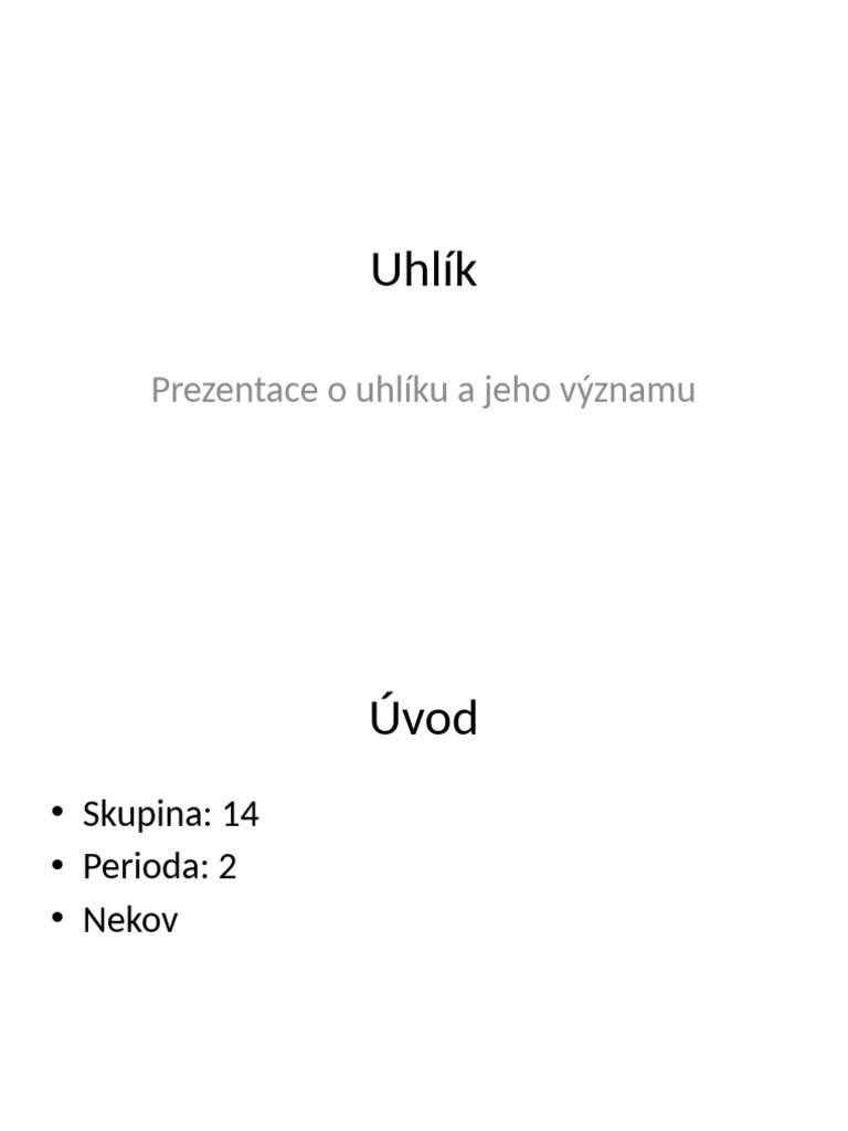 Uhlík Prezentace | PDF