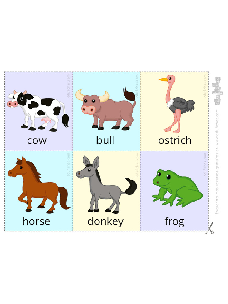 Animal Flashcards Part5 Granja | PDF