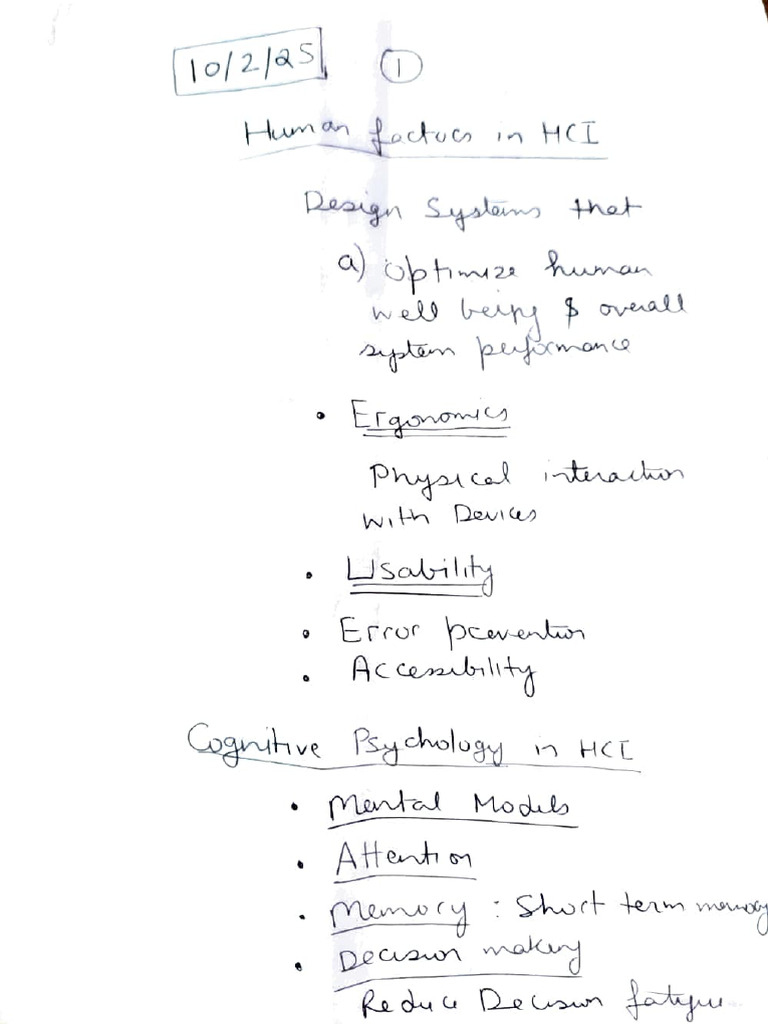 HCI Notes 1 | PDF