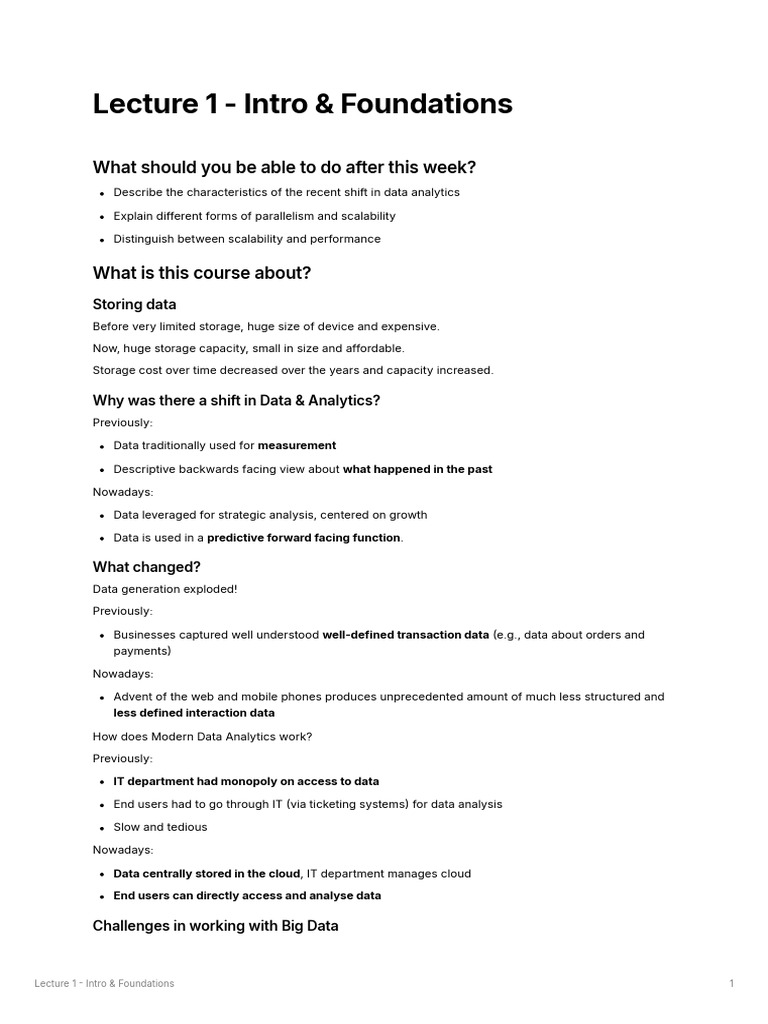 Lecture 1 - Intro & Foundations | PDF | Scalability | Parallel Computing