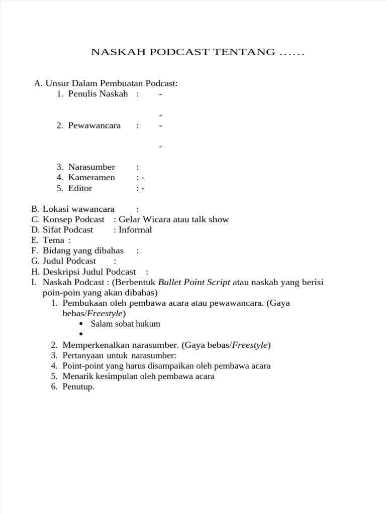 Naskah Podcast | PDF
