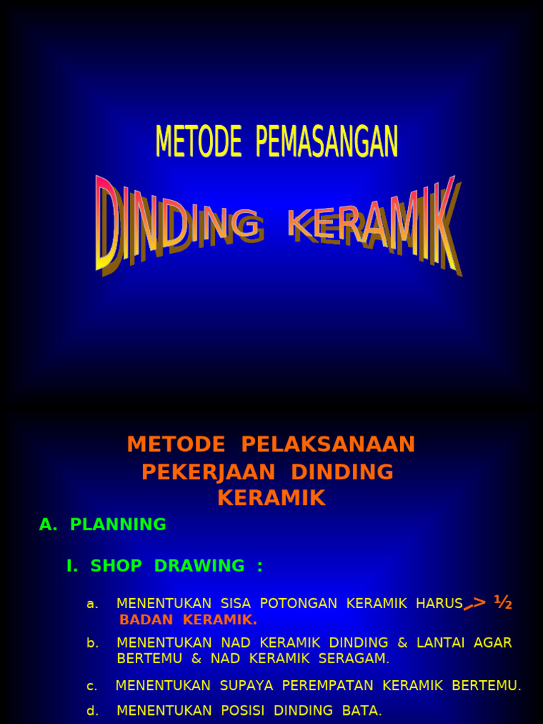 Metode Dinding KERAMIK | PDF