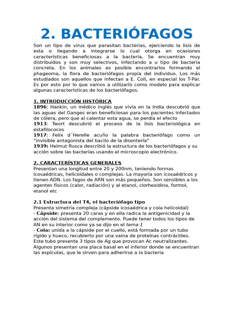 02 Bacteriófagos | PDF | Bacteriófago | Las bacterias
