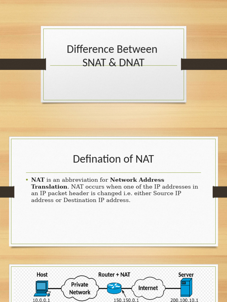 Difference Between SNAT & DNAT | PDF