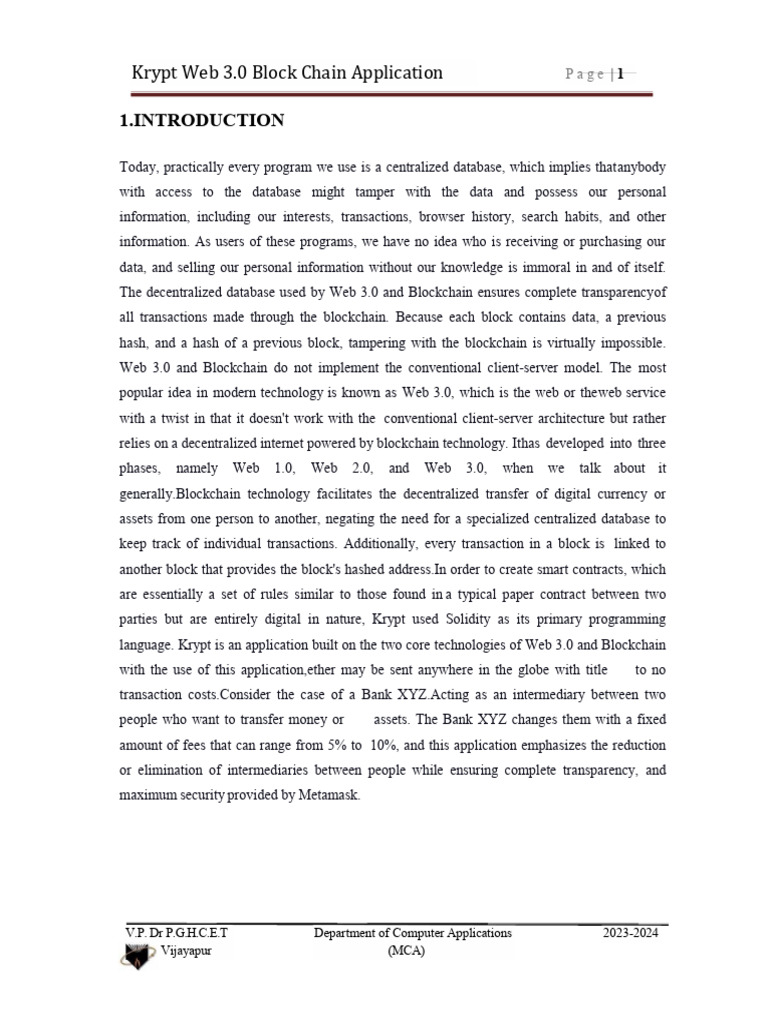 Web 3.0 Blockchain Final Report2 PDF | PDF | World Wide Web | Internet & Web