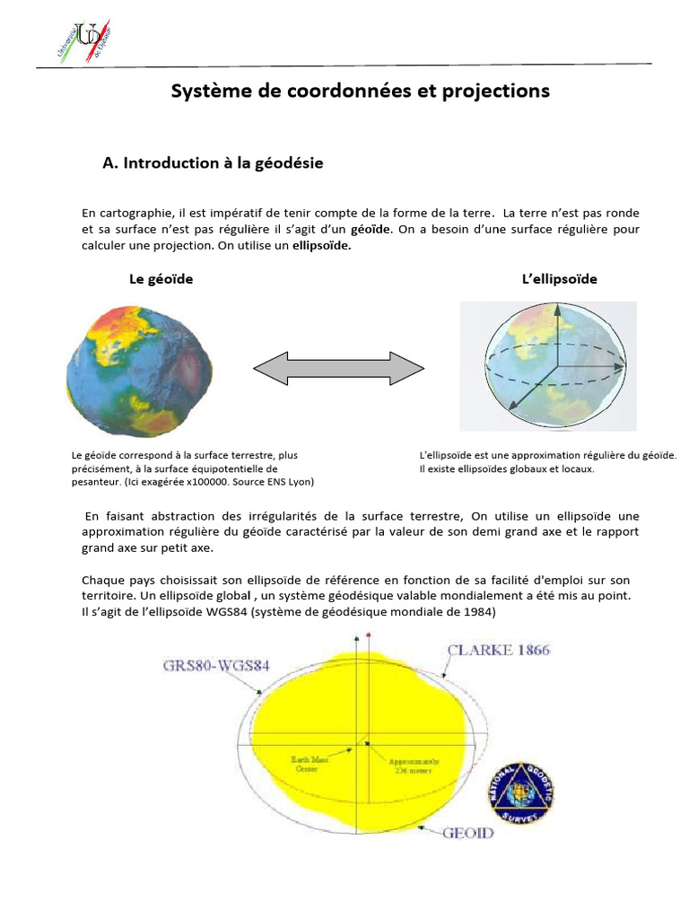 Systèmes de coordonnées et projections SIG | PDF | Cartographie ...