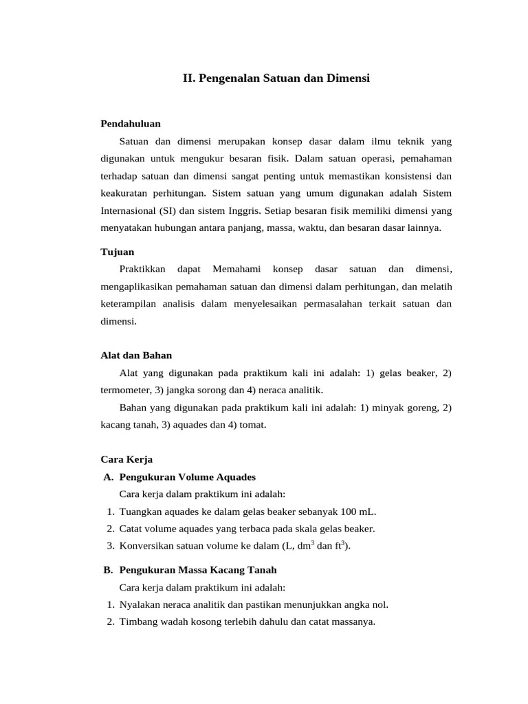 Modul Satuan Dan Dimensi | PDF