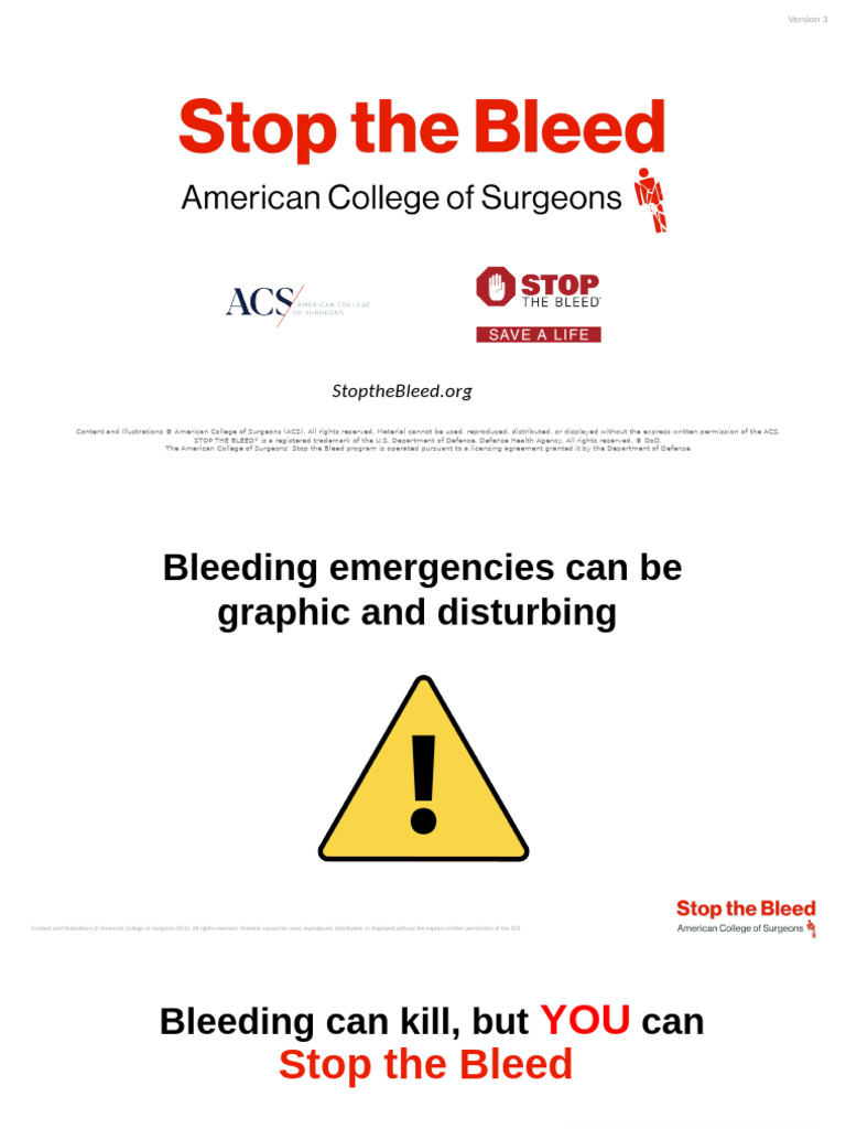 Acs Stop The Bleed Course Version 30 | PDF