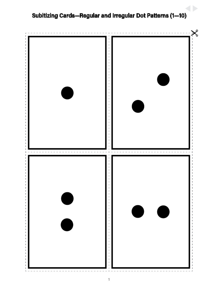 Subitizing Cards: Dot Patterns 1-10 | PDF