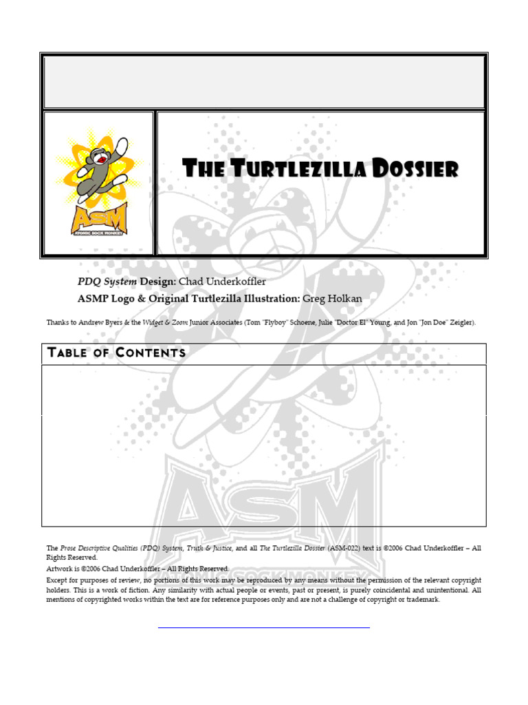 Truth & Justice the Turtlezilla Dossier OEF ASM 022 | PDF | Turtle