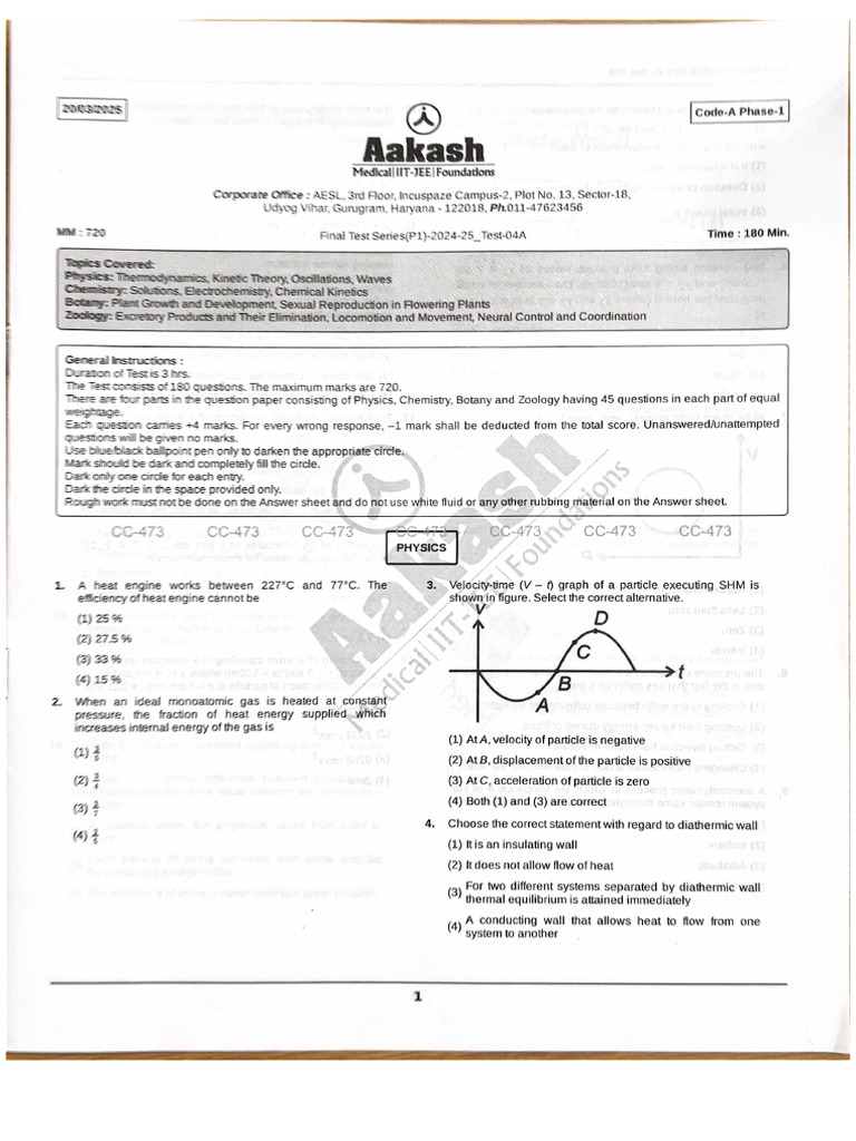 Code a,Fts-04,_question & Answer | PDF