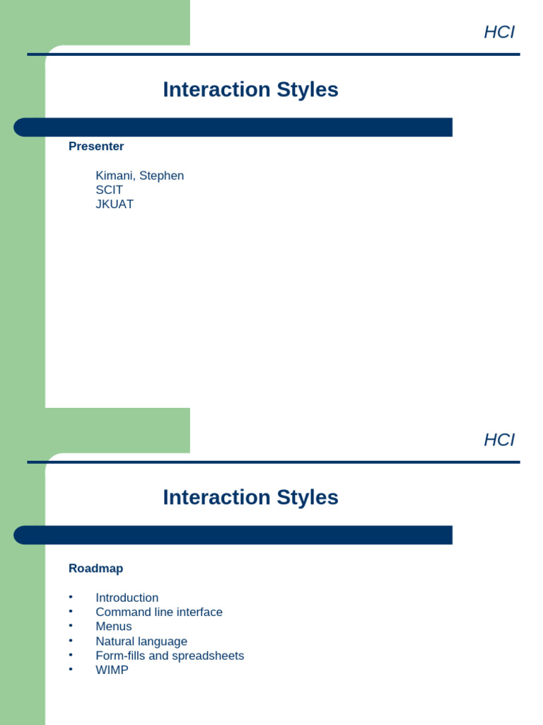 Understanding HCI Interaction Styles | PDF | Menu (Computing ...