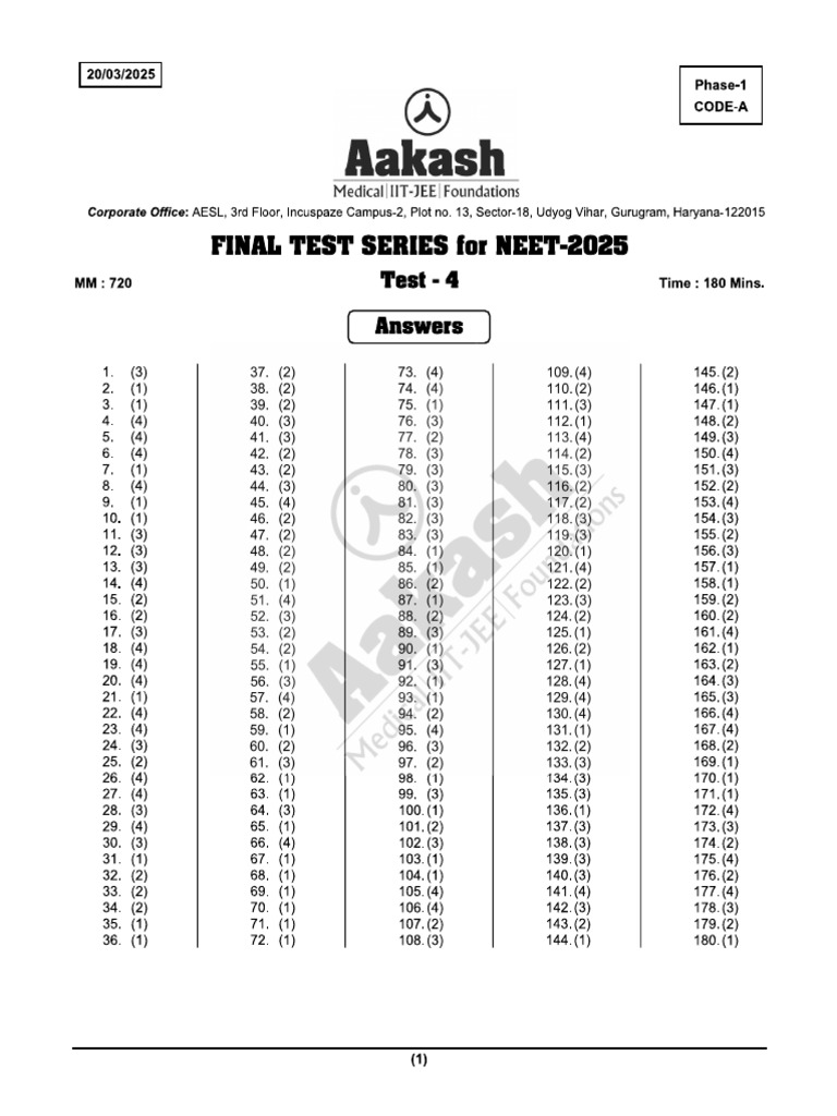 FTS-04A(P1)_20-03-2025_Sol | PDF