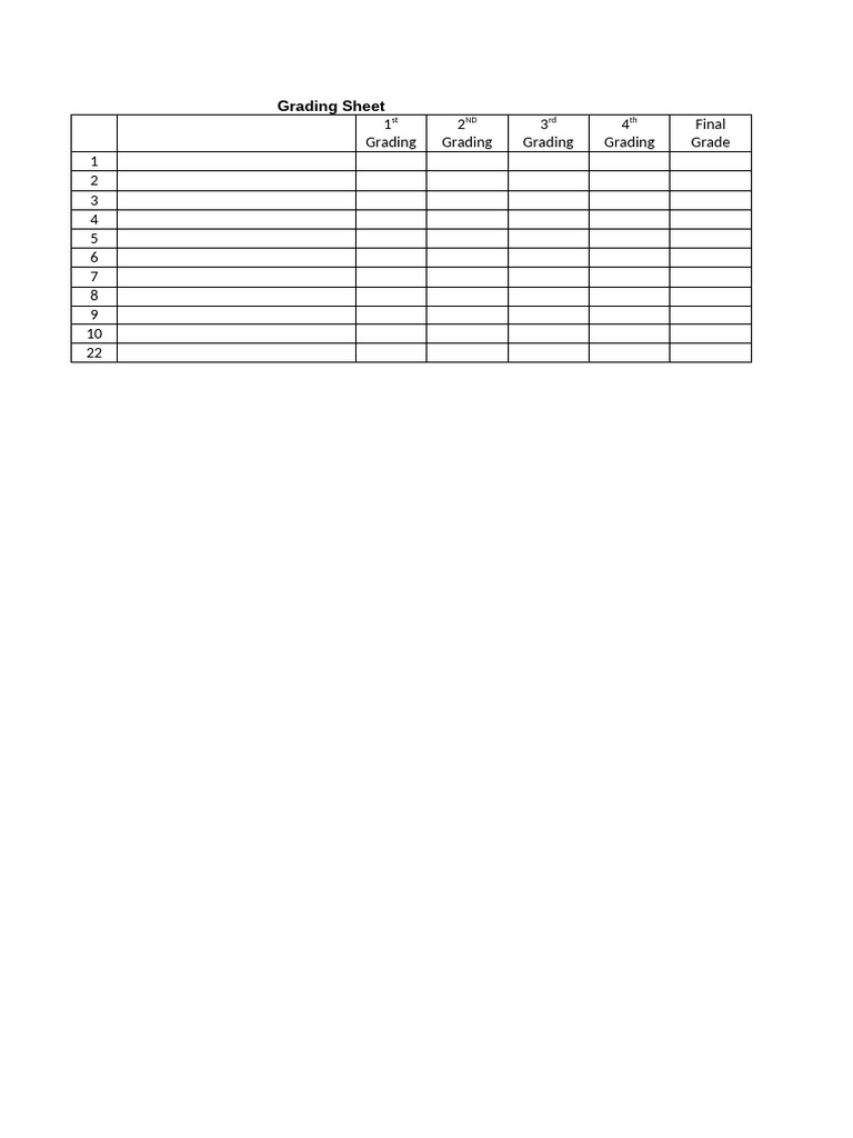 Grading Sheet | PDF