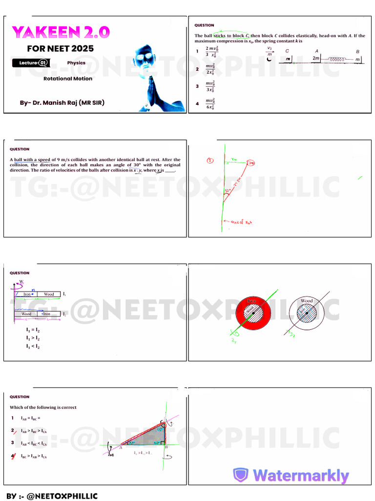 ROTATIONAL MOTION Questions by MR Sir @neetoxphillic | PDF