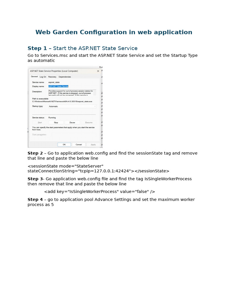 Web Garden Configuration in web application | PDF