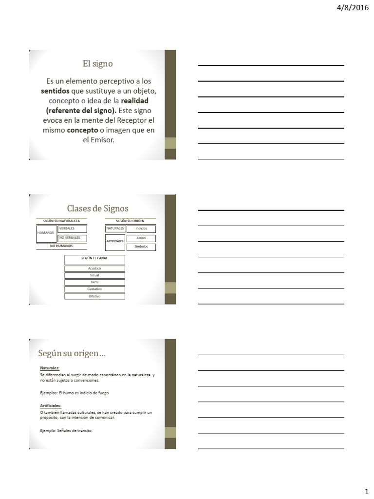 Comunicaciones 1ro. El Signo | PDF | Los símbolos | Comunicación
