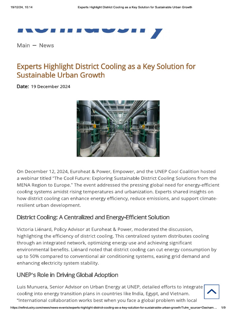 DISTRICT COOLING Experts Highlight District Cooling | PDF
